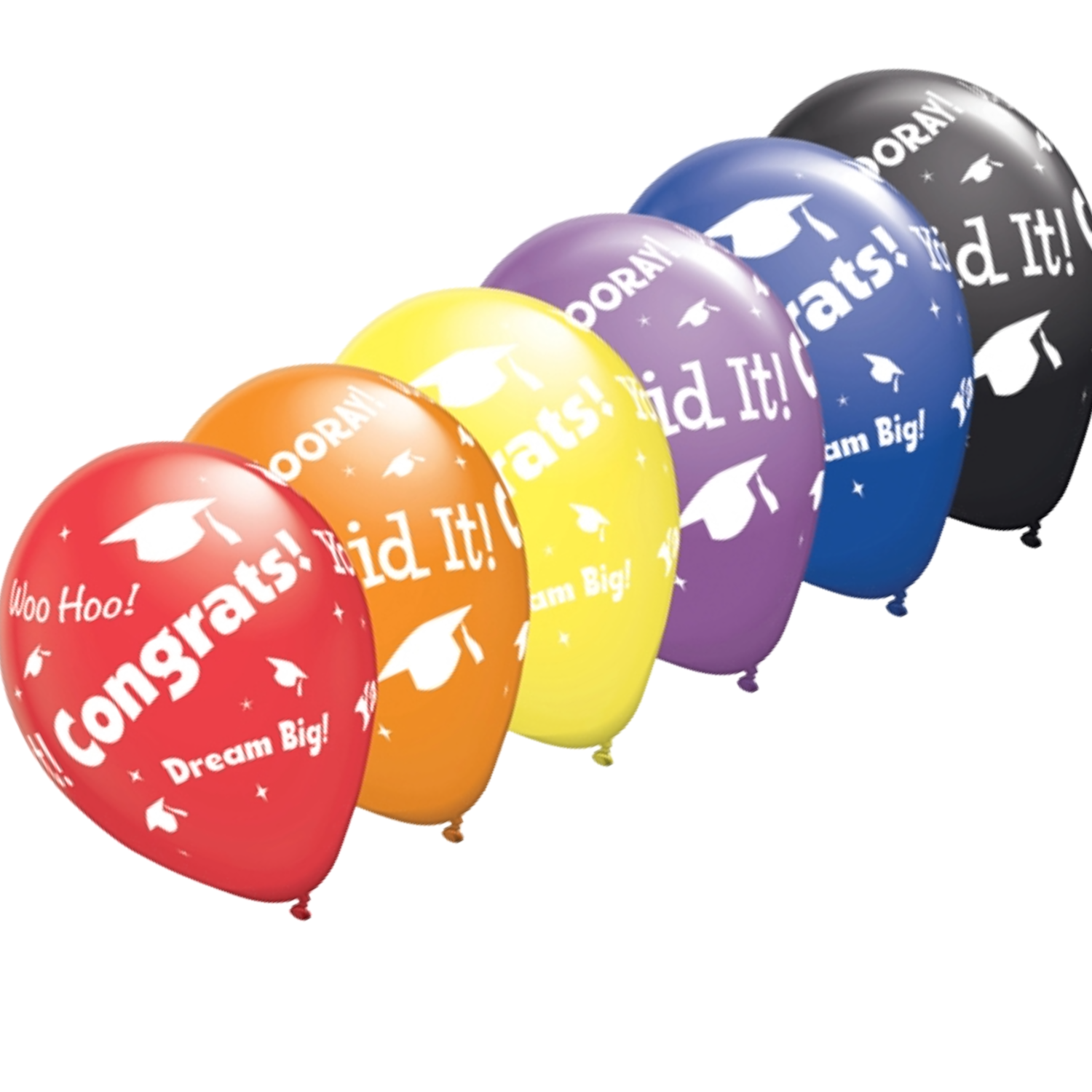 LoonBalloon Graduation Theme 11 Inch Grad Words Latex Balloons 12x pcs ...